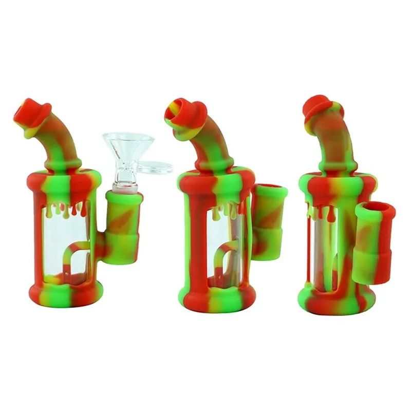 Dropshipping Colorful Silicone Mini Hookah Style Glass Pipes Kit With ...