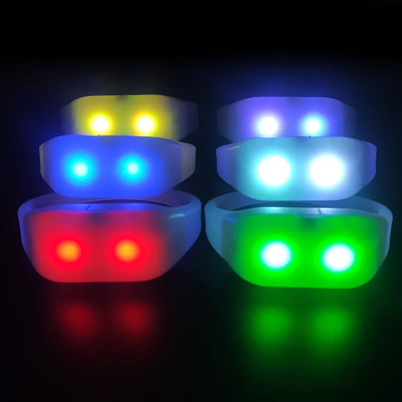 LED Silicone Bracelets Wristbands RGB With 41 Key Remote 8 Zones, 400 ...