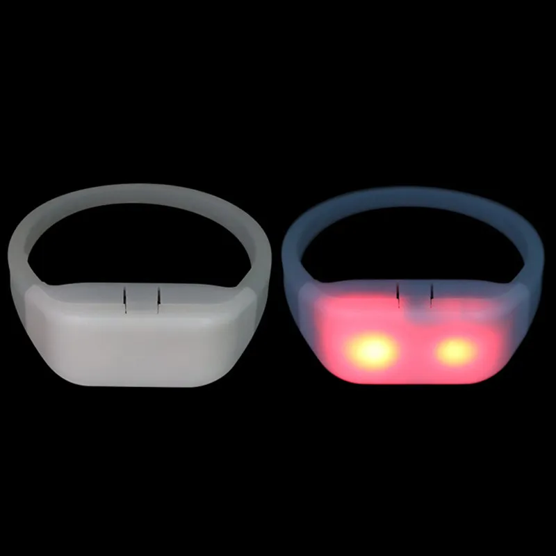 LED Silicone Bracelets Wristbands RGB With 41 Key Remote 8 Zones, 400 ...