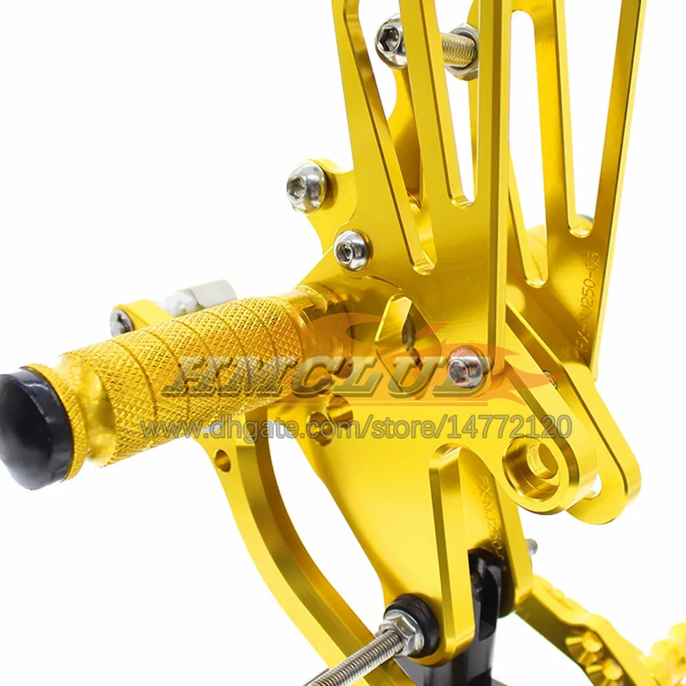 Adjustable Motorcycle Foot Pegs Rear Set - CNC Aluminum Alloy ...