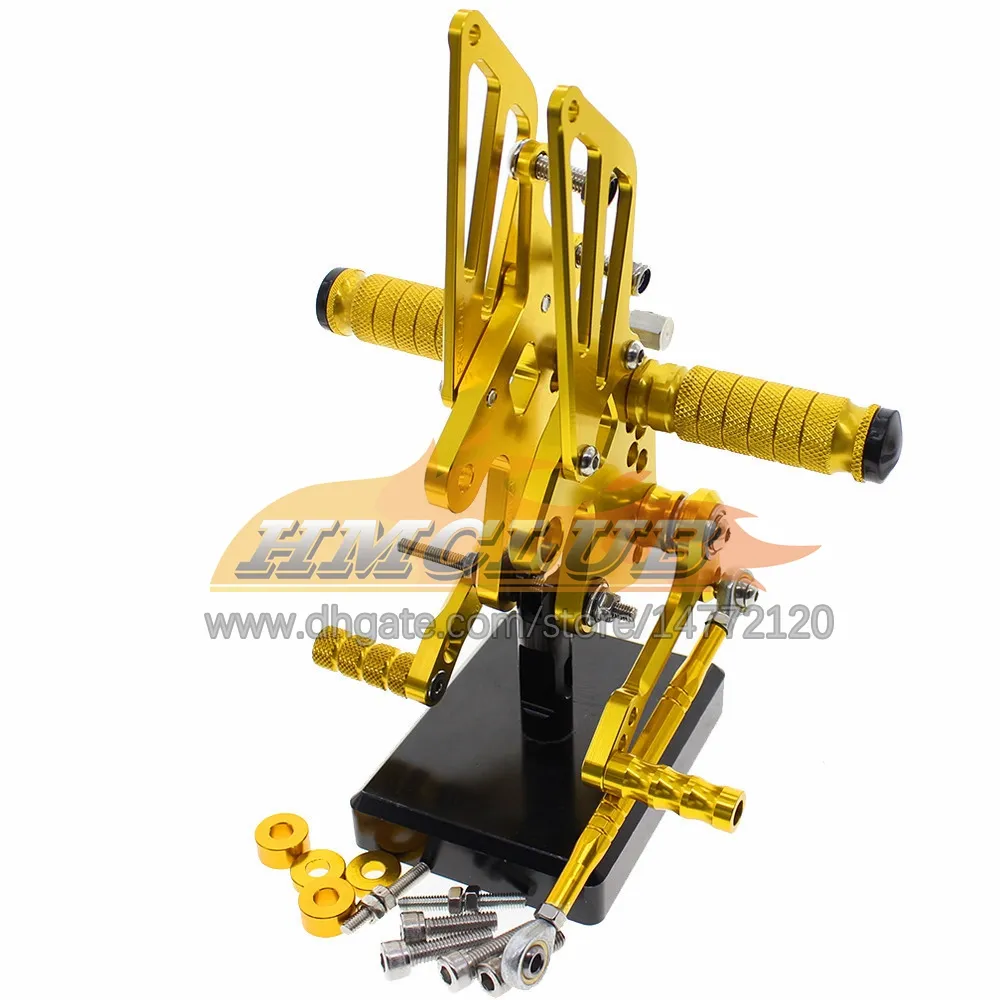 Adjustable Motorcycle Foot Pegs Rear Set - CNC Aluminum Alloy ...