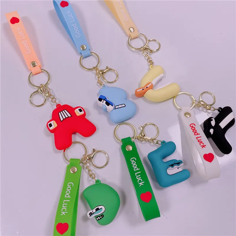 New Package Anime Characters Alphabet Lore Dinosaur Keychain Charm With ...
