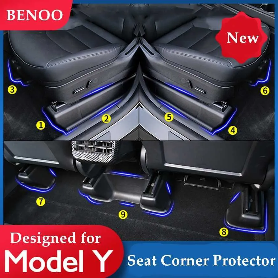 For Tesla Model Y Surrounded Seat Corner Anti Kick Guard Cover Back ...