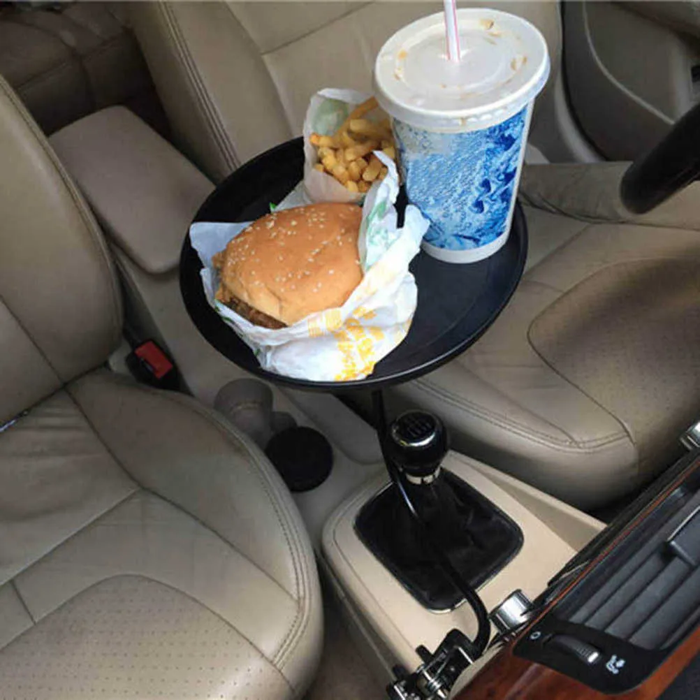 Foldable Car Dining Table In Black Convenient Backseat Cup Holder From ...