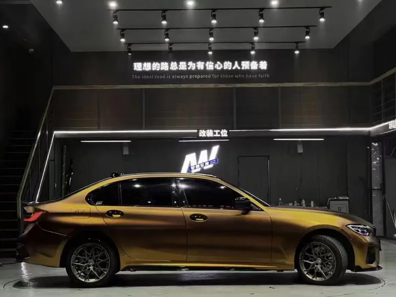 Midnight Gold Matte Metallic Car Vinyl Wrap Dark Golden Adhesive Film ...