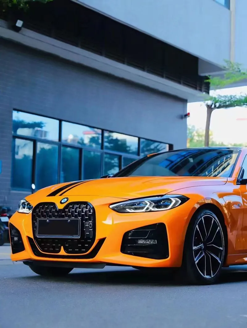 Orange Vinyl Wrap Film Ultra Glossy Adhesive Decal Windshield Stickers ...