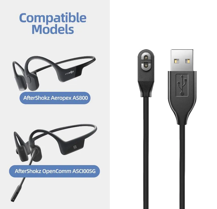 Bone Conduction Speaker Charging Cord: Durable Headphone Power Cable ...