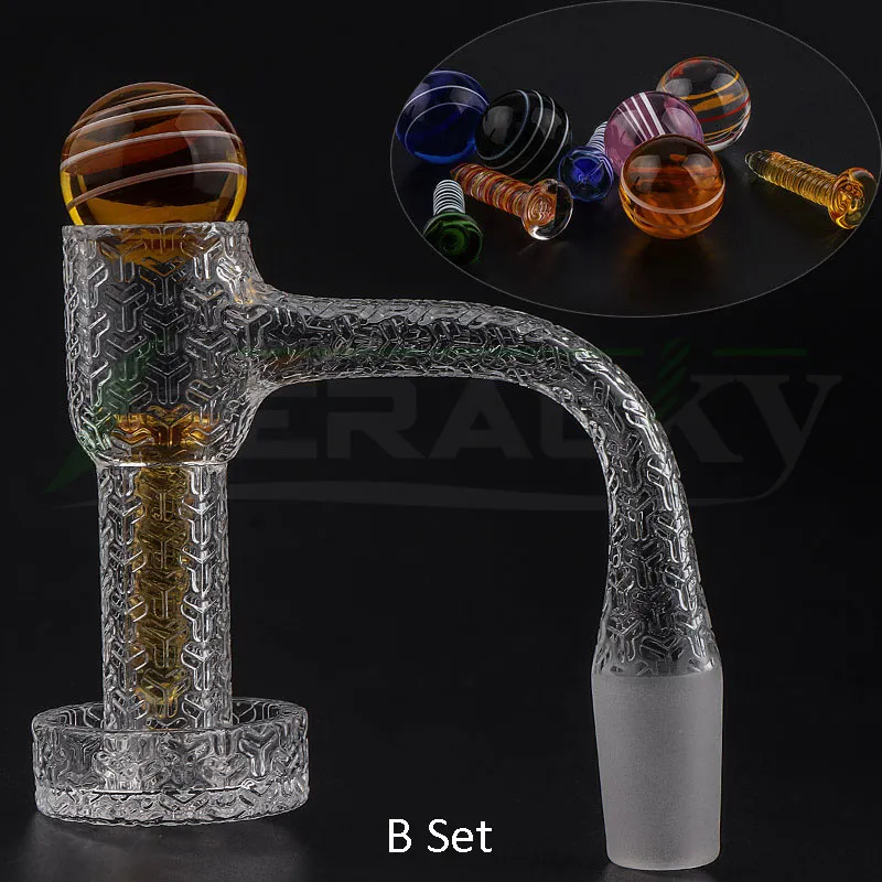 Beracky Two Style Sandblasted Full Weld Terp Slurper Quartz Banger Set ...