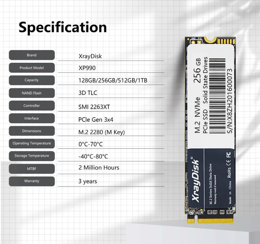 M2 NVME Hard Drives M.2 SSD PCIE 128GB 512GB 256GB 1TB Solid State ...