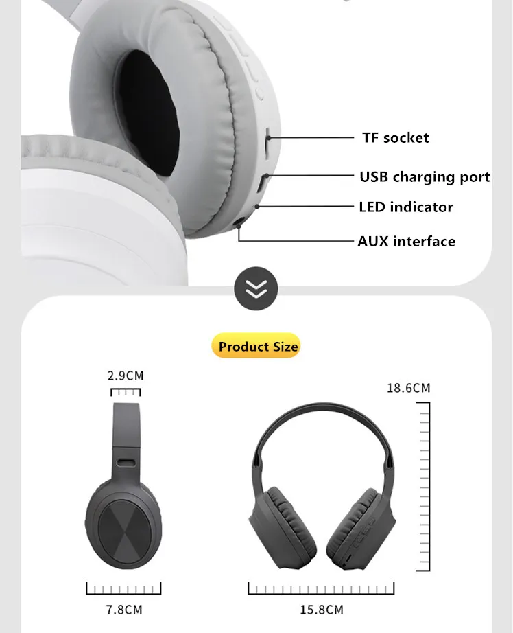 سماعات SODO SD 703 بوتوث Over Ear 3 Eq أوضاع لاسلكية سماعات رأس استريو BT 5.1 مع بطاقة TF دعم ...