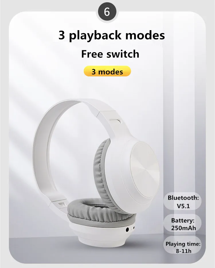 سماعات SODO SD 703 بوتوث Over Ear 3 Eq أوضاع لاسلكية سماعات رأس استريو BT 5.1 مع بطاقة TF دعم ...