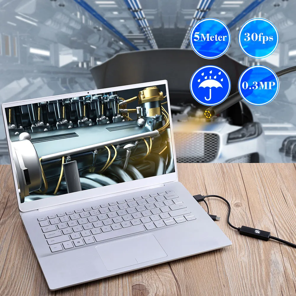7MM Mini Endoscope Camera: USB Waterproof Inspection Borescope - Shop ...