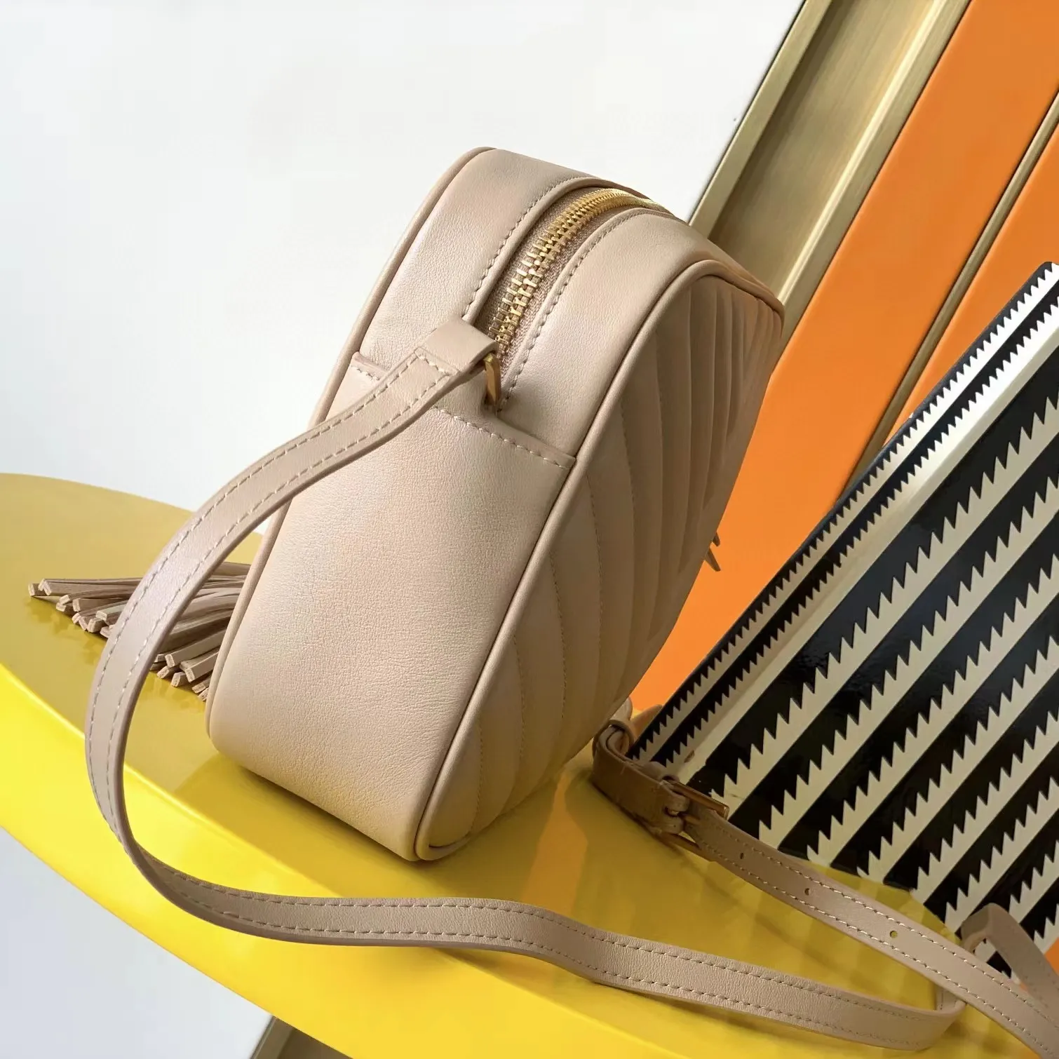 Ladies Camera Handbag: Elegant Cowhide Leather Shoulder Bag Fashionable ...