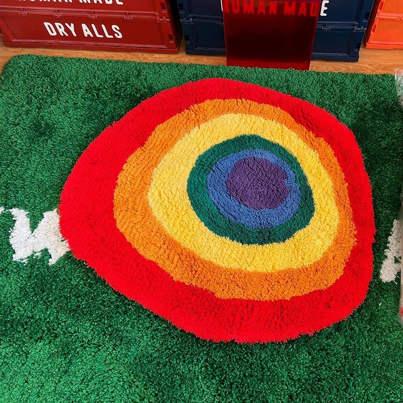 Rainbow Carpets: Hand Tufted Area Rug, Colorful Floor Mat For Living ...