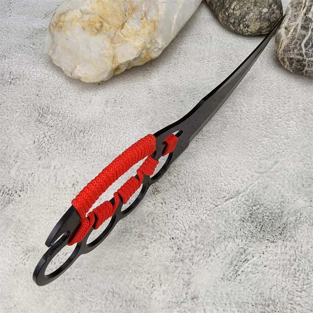 EDC Knuckle Fixed Blade Knife Full Tang Stainless Steel Defensive ...