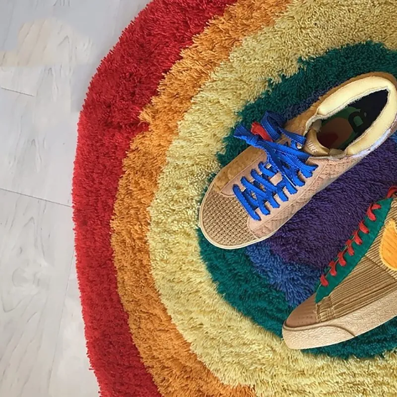 Rainbow Carpets: Hand Tufted Area Rug, Colorful Floor Mat For Living ...