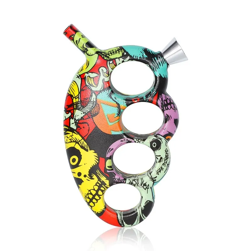 Luminous Knuckles Hand Pipe Plastic Smoking Dab Rig Bubbler Recycler ...