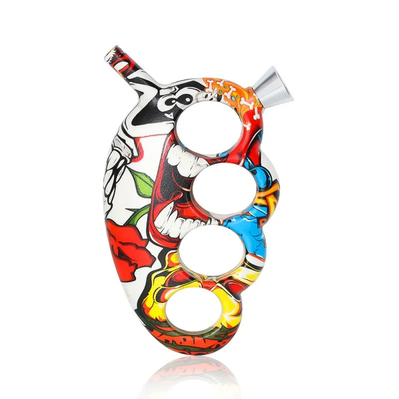 Luminous Knuckles Hand Pipe Plastic Smoking Dab Rig Bubbler Recycler ...
