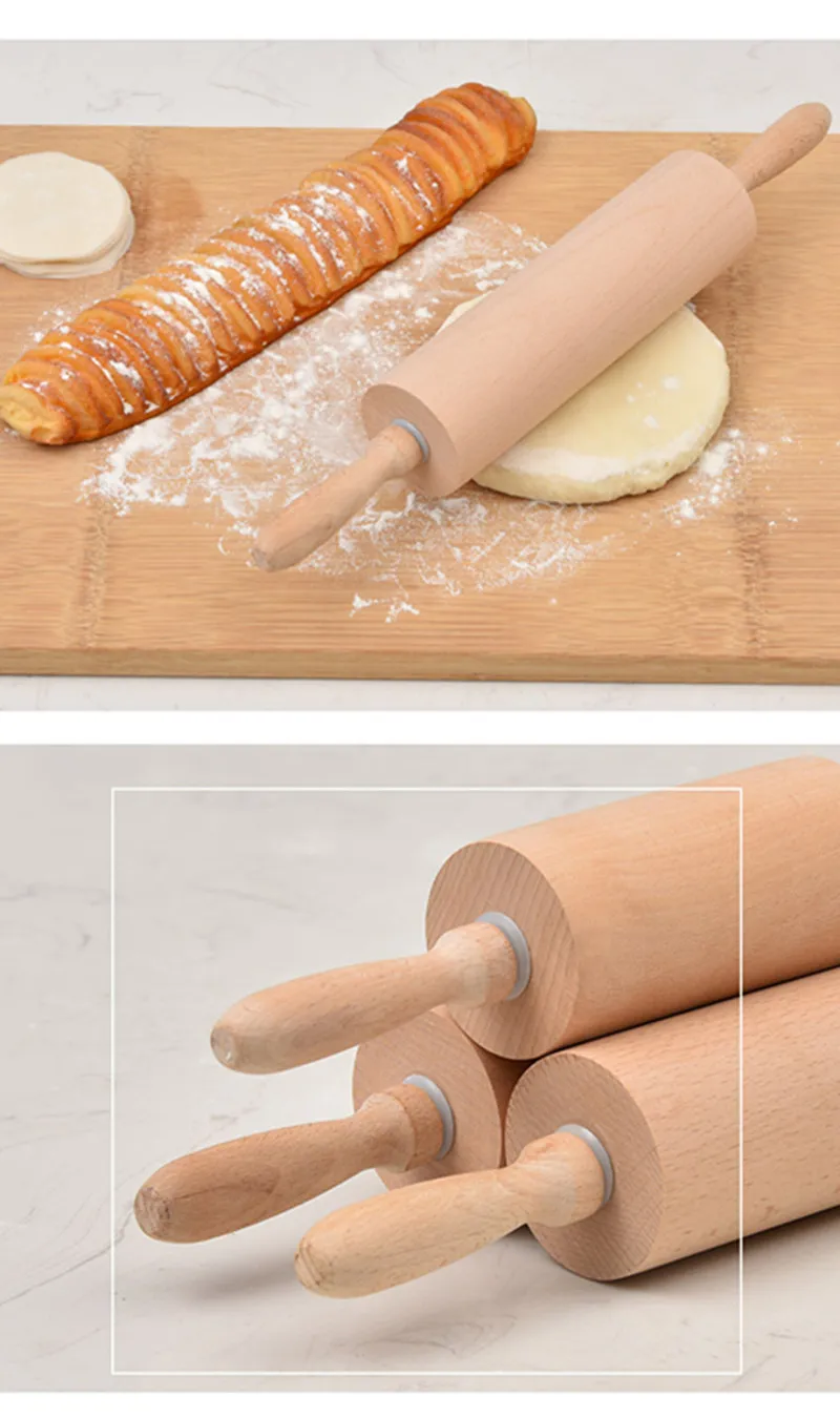 3 Size Wooden Rolling Pin Set Smooth Tapered Dough... From Topshenzhen ...