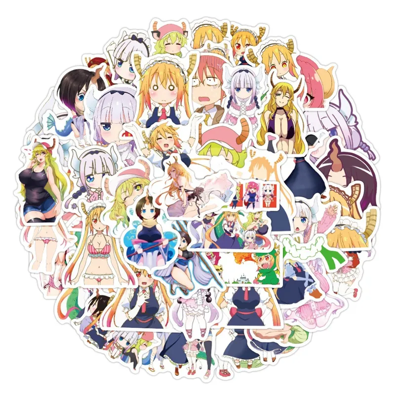 Miss Kobayashi's Dragon Maid Stickers Anime Graffiti Decals For Kids ...