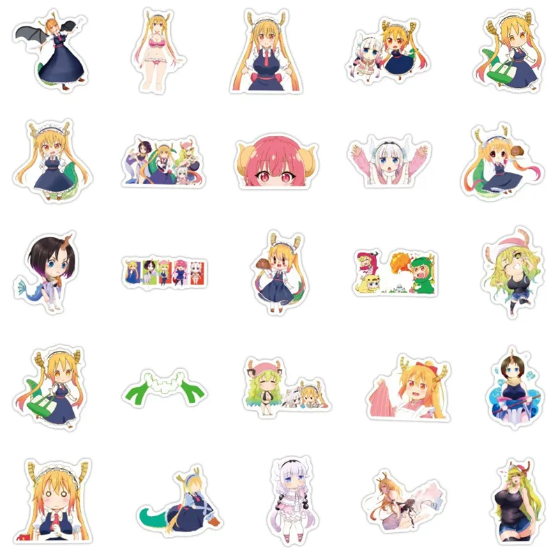 Miss Kobayashi's Dragon Maid Stickers Anime Graffiti Decals For Kids ...