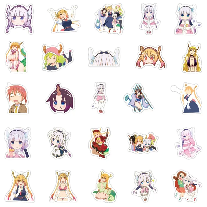Miss Kobayashi's Dragon Maid Stickers Anime Graffiti Decals For Kids ...