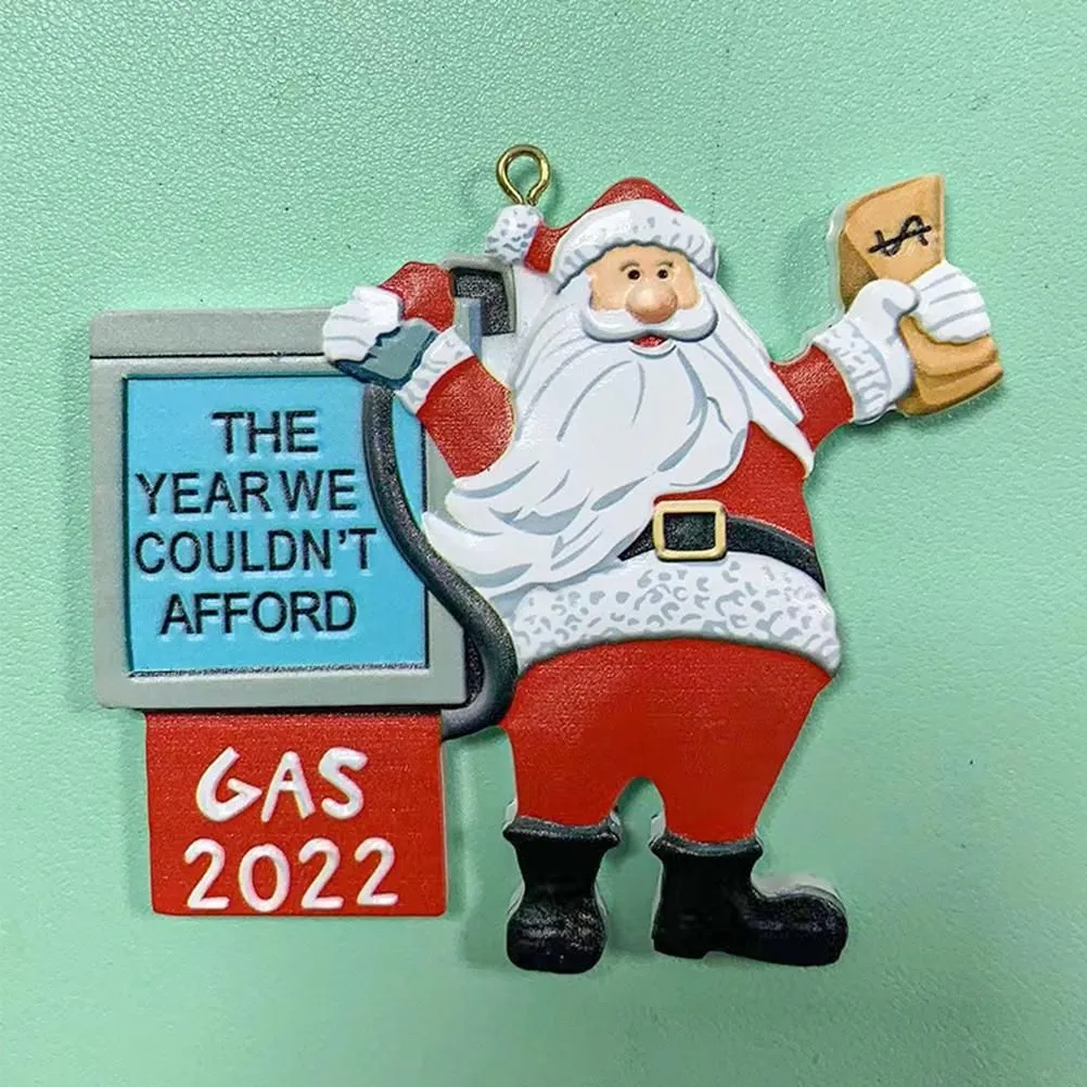 Festive Santa Claus Christmas Tree Ornament Gas Sign Resin Pendant For ...