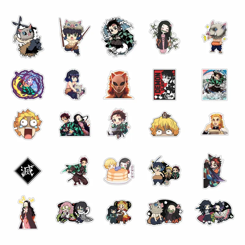 DHgate.com:50PCS Demon Slayer Waterproof Anime Stickers for Laptops ...