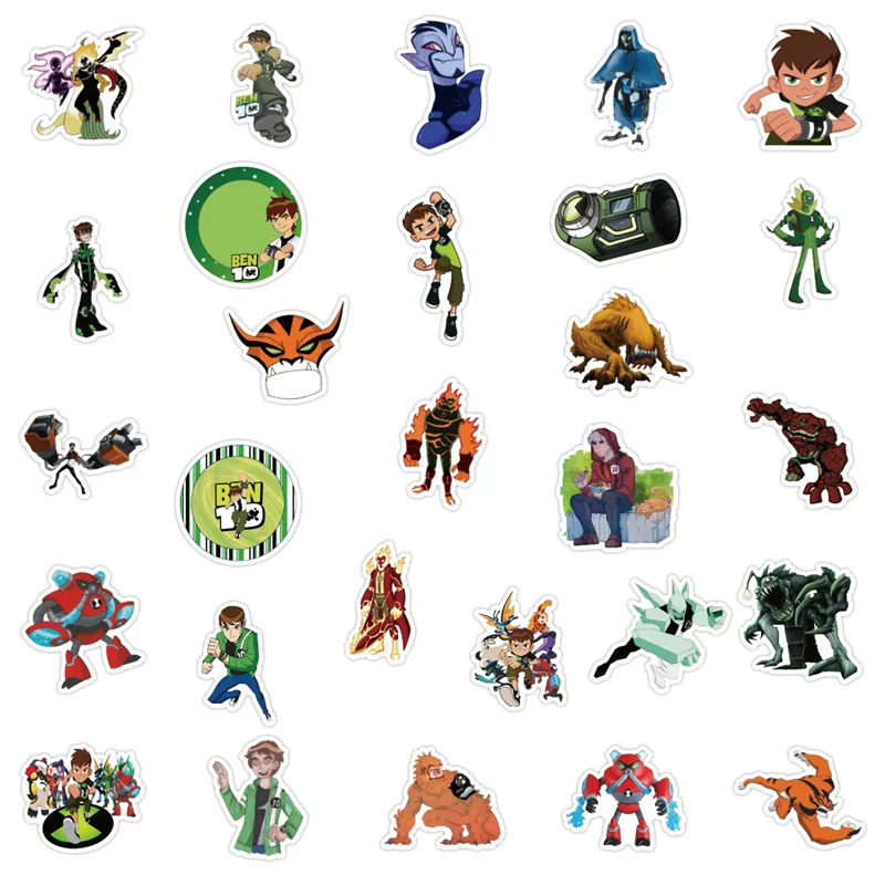 Cartoon Anime Ben 10 Stickers Ben Tennyson Graffiti Kids Toy Skateboard ...