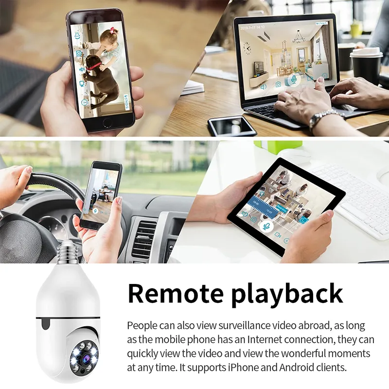 E27 Light Bulb Security Camera - 1080P HD WiFi IP Camera, 200W ...