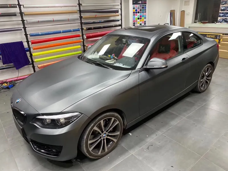 Matte Fog Grey Vinyl Car Wrap Roll Self Adhesive Decal Sticker Battle ...