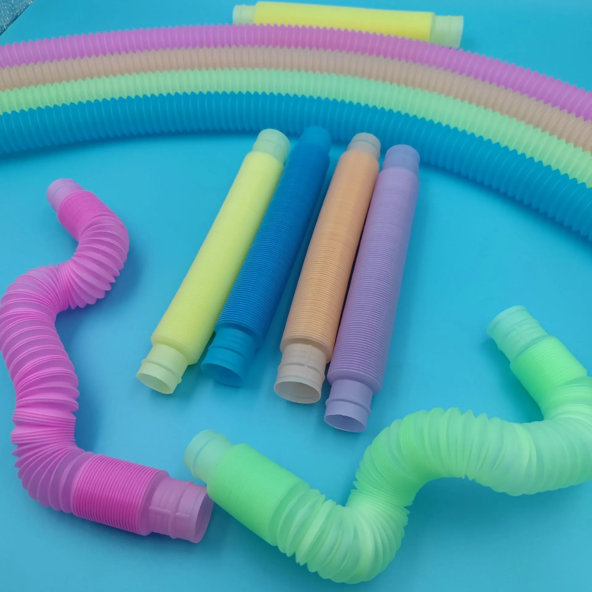 Light Up Tub Toys Diy Luminous Pop Tubes Assorted Color Stretched