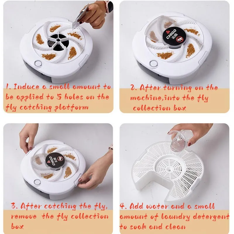 USB Automatic Fly Trap: Upgraded Electric Fly Catcher, Safe & Non-Toxic ...