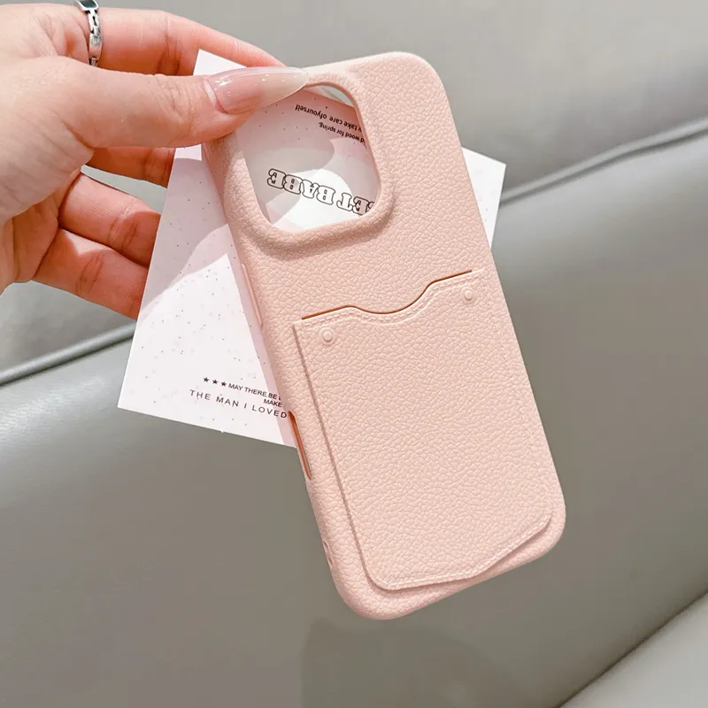 Luxury Soft TPU card holder phone cover for iPhone 16/15 Plus/14 Pro ...