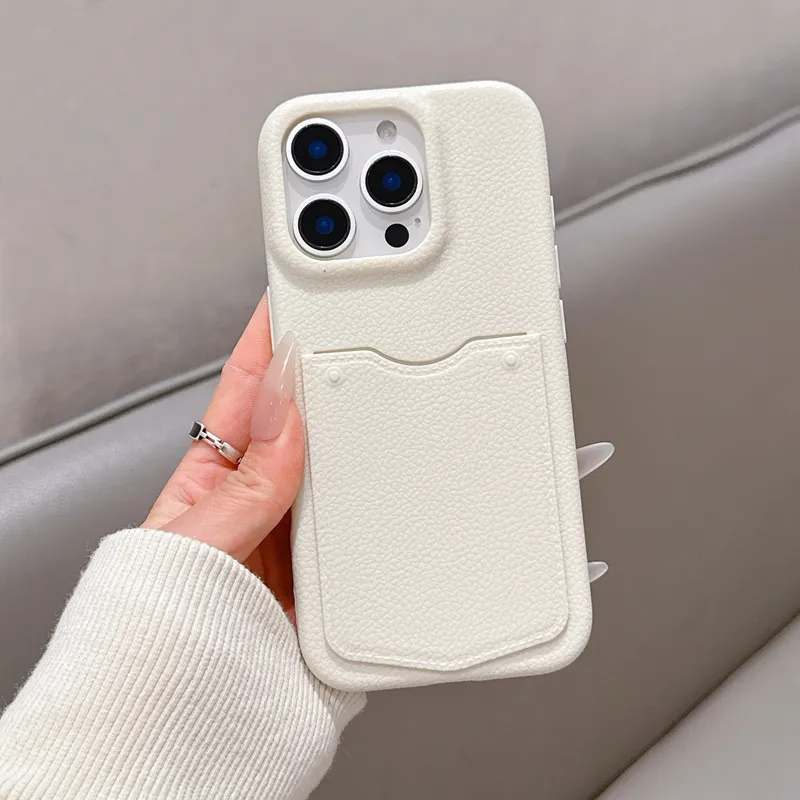 Luxury Soft TPU card holder phone cover for iPhone 16/15 Plus/14 Pro ...