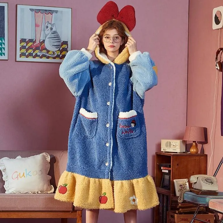MINISO Adult Snow White Cosplay Costume Robes Kigurumi Onesie Anime ...