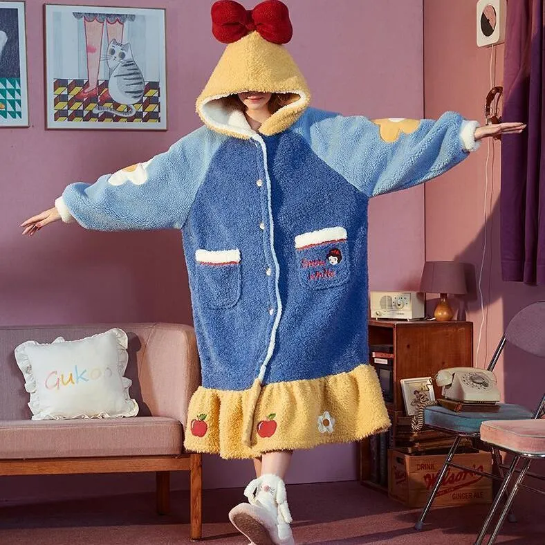 MINISO Adult Snow White Cosplay Costume Robes Kigurumi Onesie Anime ...