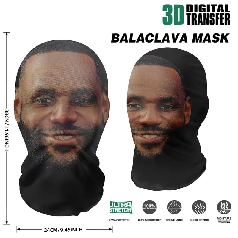 3D Printed James Taylor Elastic Mesh Full Face Beard Mask For Unisex ...