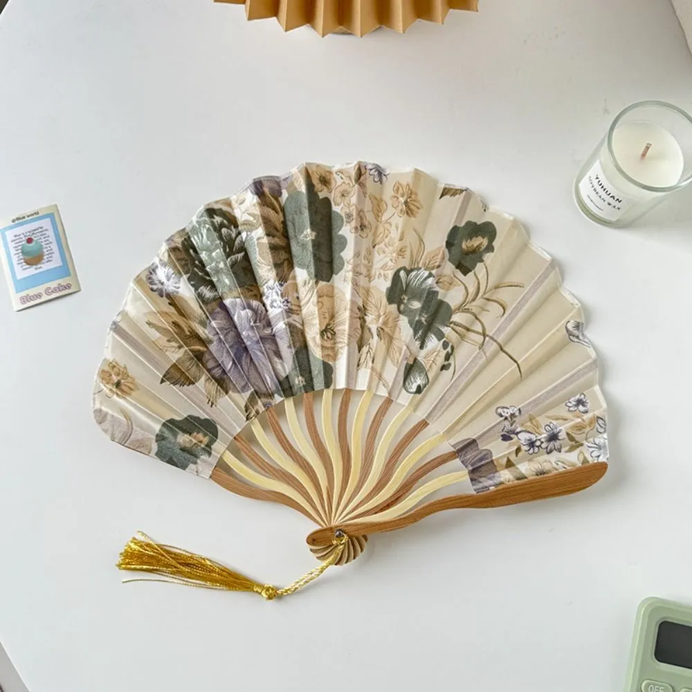 Chinese Style Portable Hand Fold Mini Hand Fan Retro Shell Design For Women And Men Bamboo Wood ...