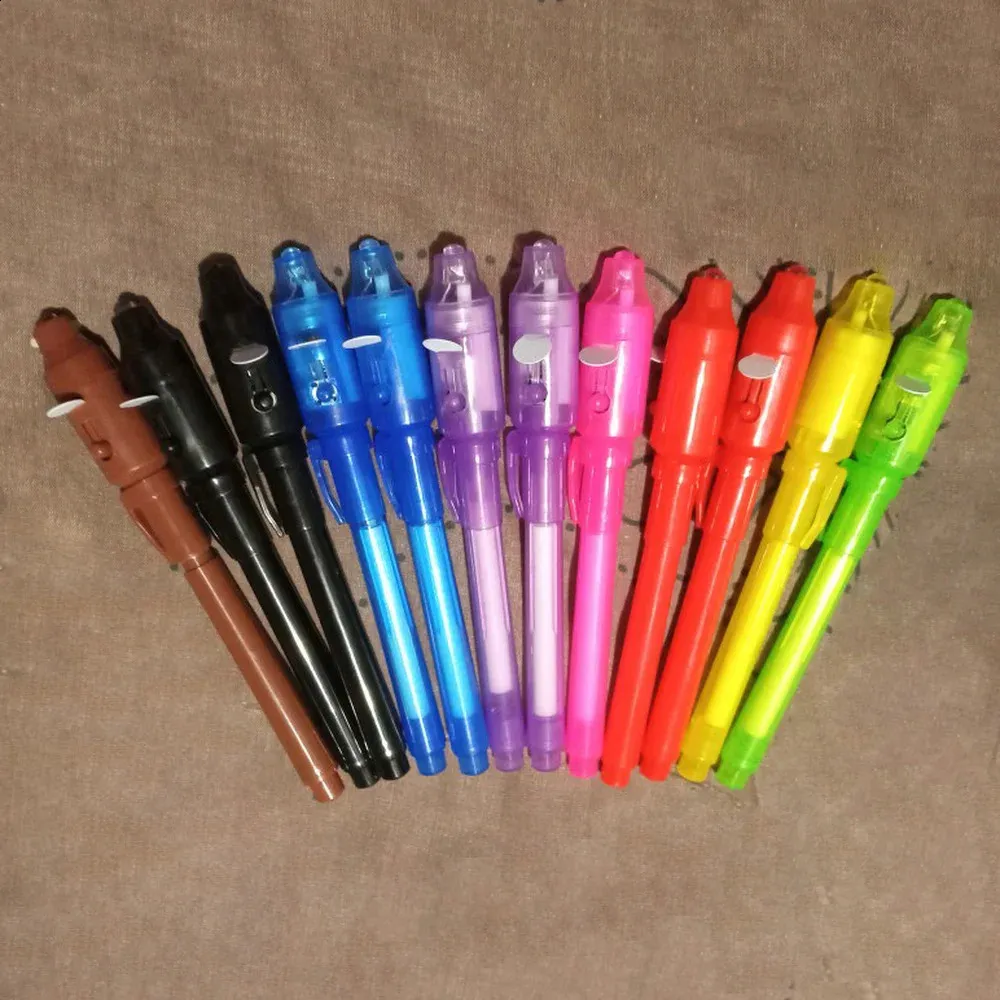 24 Invisible Ink Pens Spy Pens with UV Lights Magic Markers for Secret ...