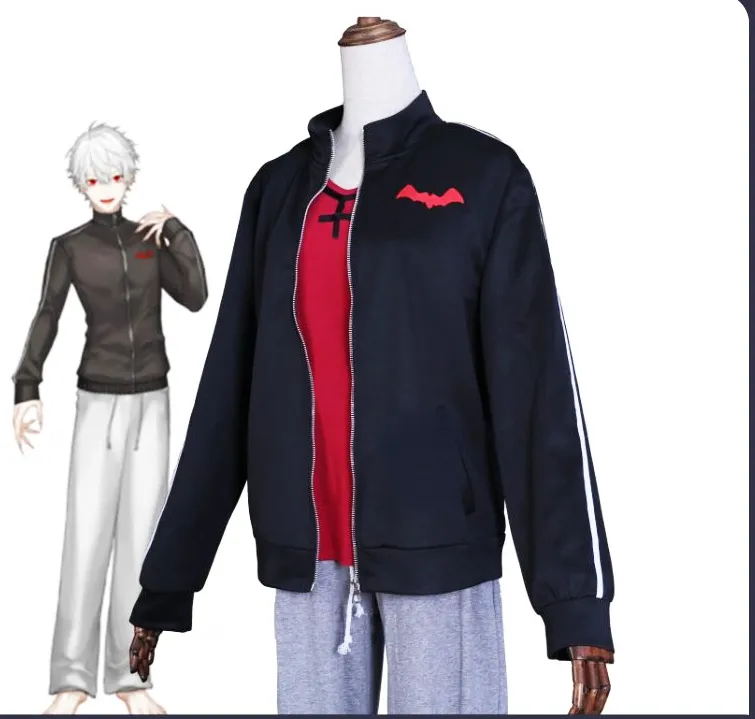 Kuzuha Virtual YouTuber Kamisato Ayato Cosplay Black Bat Jacket For ...