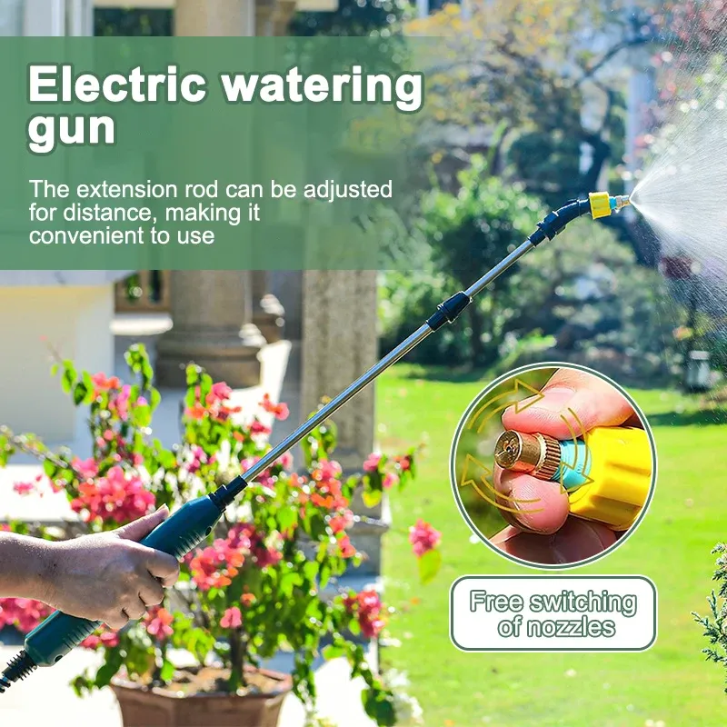 Portable High Pressure Electric Sprayer Wand With 2400mAh Battery, 3 Mist Nozzles For Plant ...
