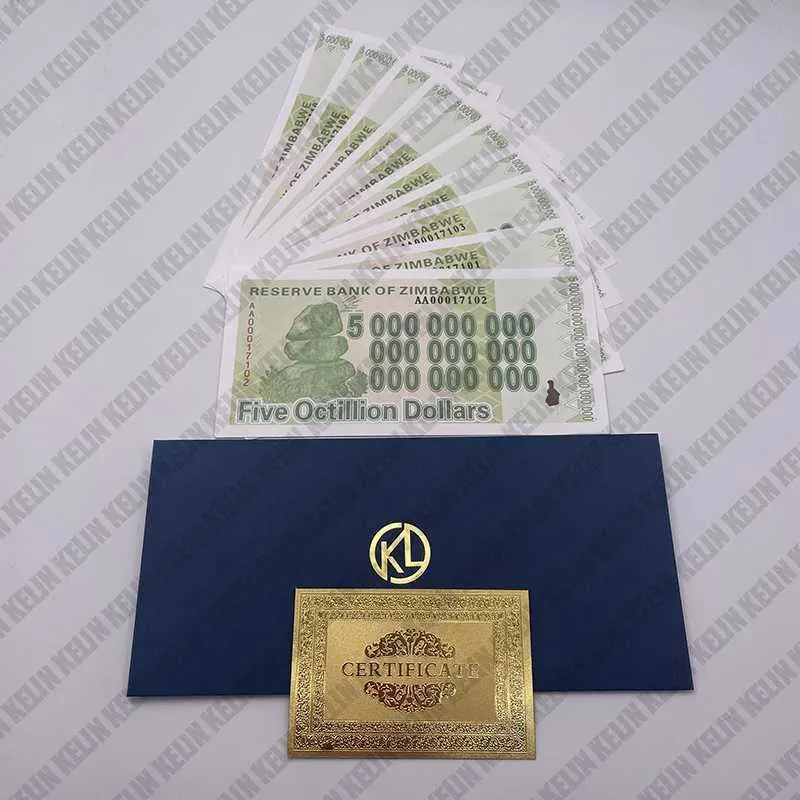 Other Special Paper: 10 x 100 Trillion Zimbabwe Dollar Blue Quintillion ...