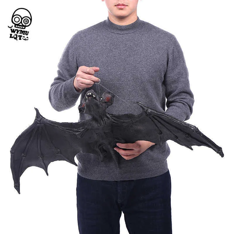 T250829 Halloween Bat Props Extra Large PU Prank Decorations For ...