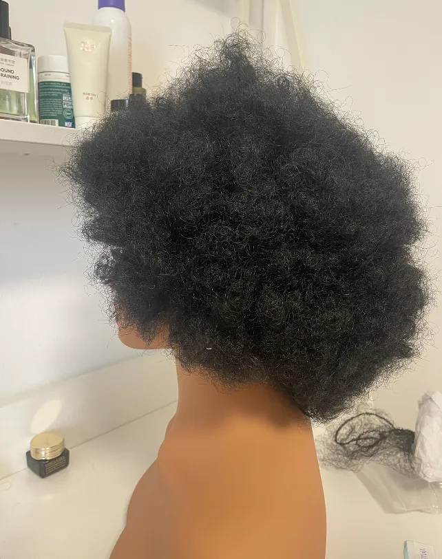 Retro Voluminous Style 6 Inch Black Synthetic Curly Afro Afro Kinky ...