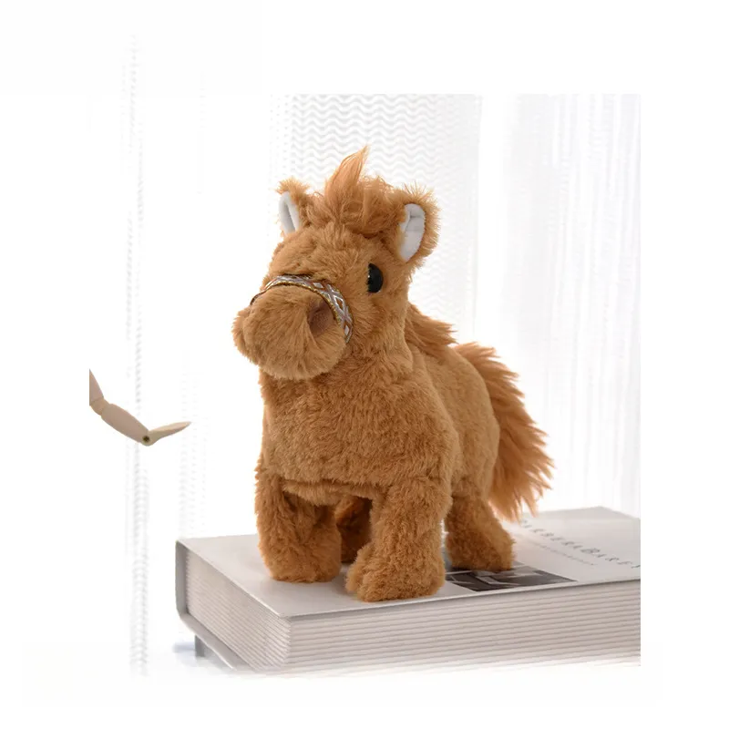 Electric Plush Horse Interactive Shaking Tail Animal Toy Lifelike ...