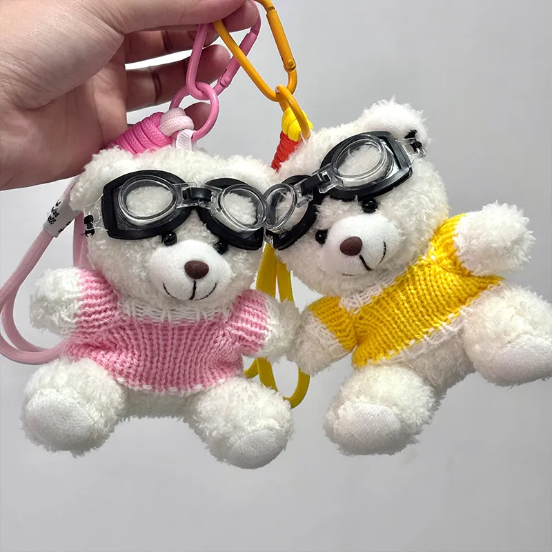 Animal Plush Keychain: Adorable Pilot Bear 3D Keychains For Couples ...