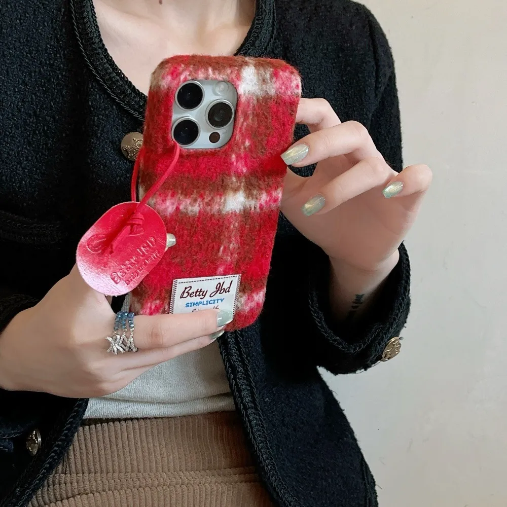 Plush Color Block Bandolier Phone Case Compatible With IPhone 17/16 Pro ...