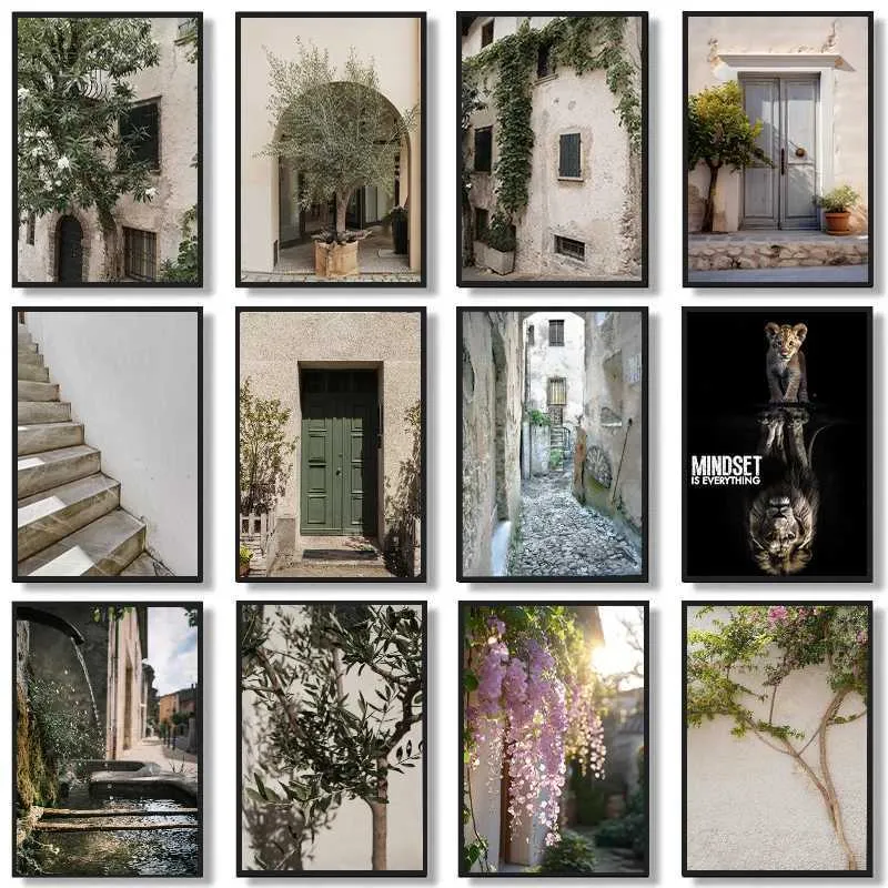 Minimalist Italy Cityscape Photography Posters For Room Decor Green ...