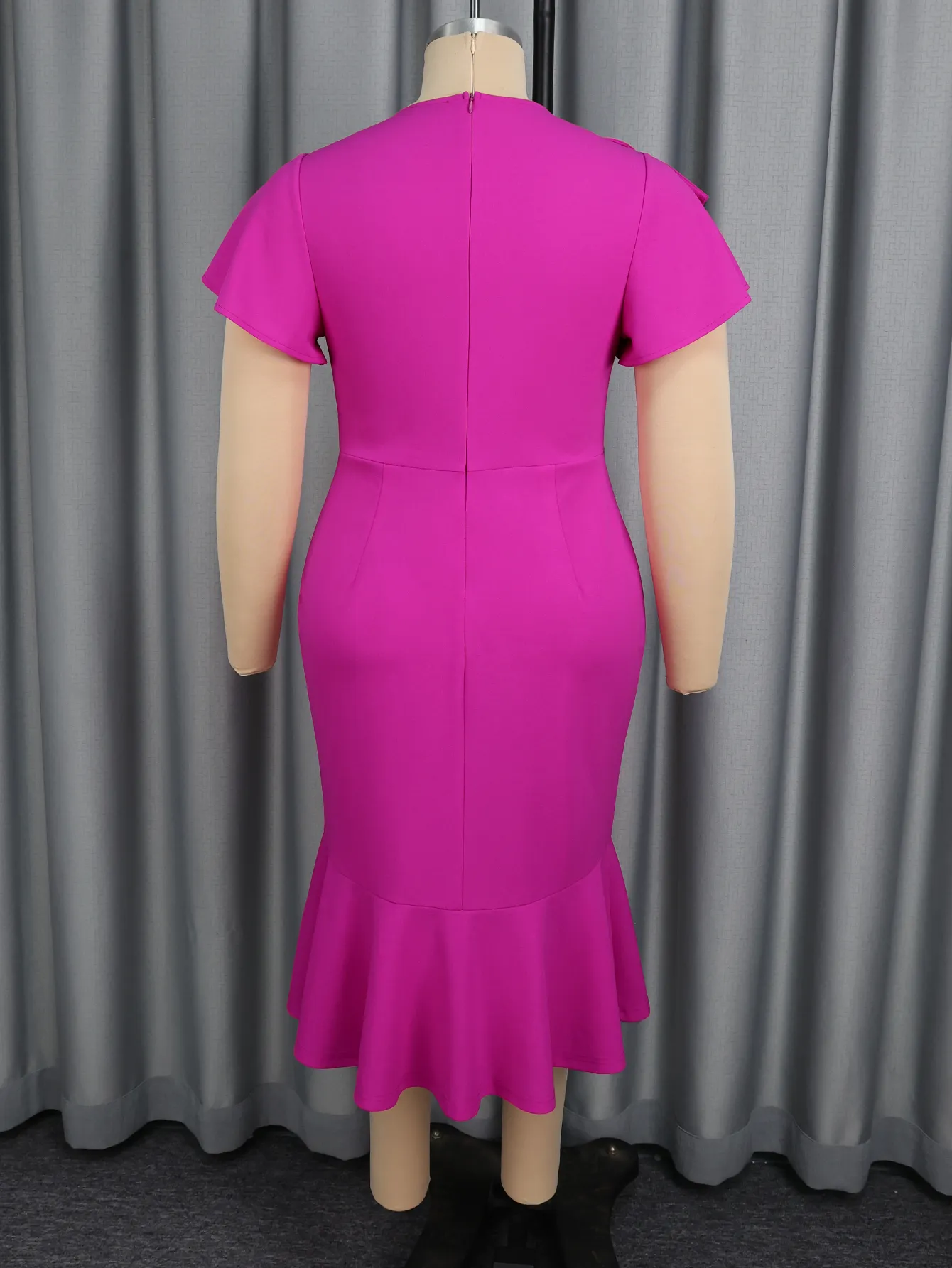 Elegant Rose Daily Out Going Wear Mermaid Plus Size Beading Ruffle ...